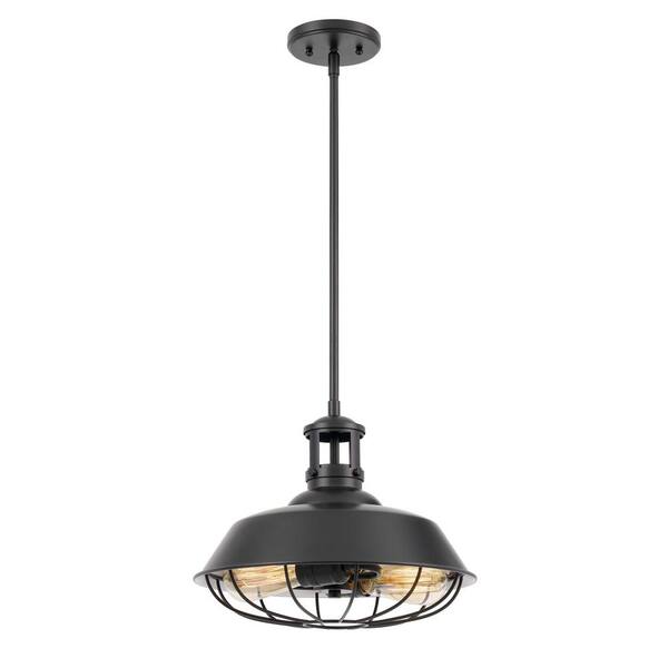 Worldwide Lighting Wilbur 14 in. x 14 in. x 12 in. 2-Light Black Finish ...