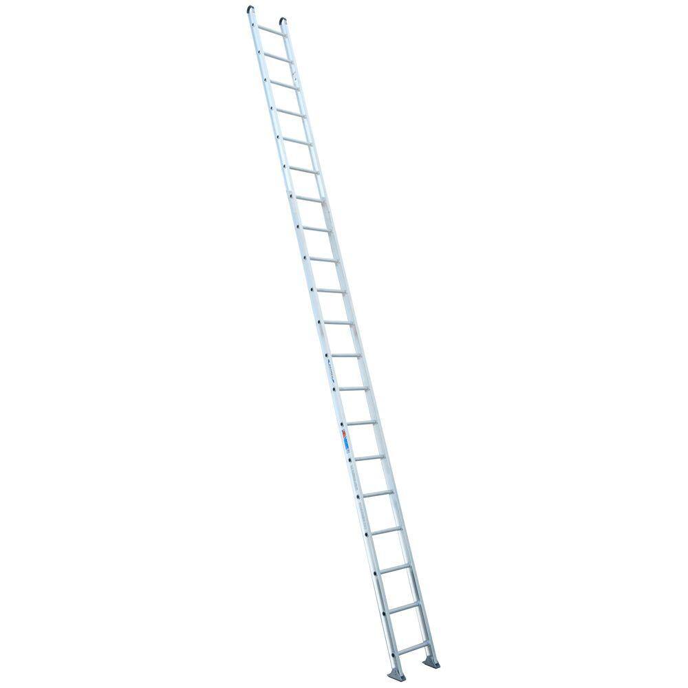 Werner 20 ft. Aluminum Round Rung Straight Ladder with 300 lb. Load ...
