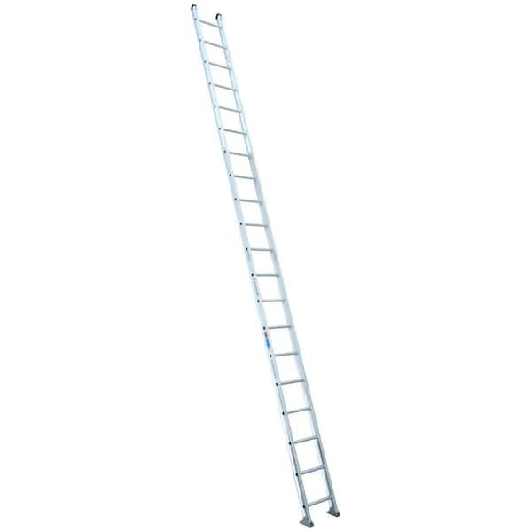Werner 20 ft. Aluminum Round Rung Straight Ladder with 300 lb. Load ...