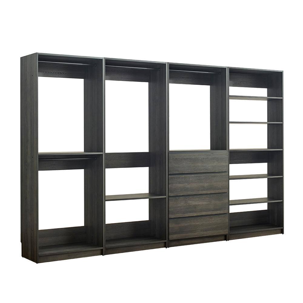 Klair Living Prosper 128 in. W Gray Tower System Freestanding-Shelf ...