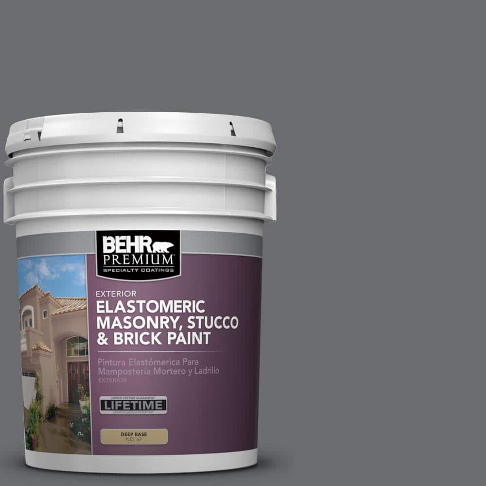 BEHR PREMIUM 5 gal. #770F-5 Dark Ash Elastomeric Masonry, Stucco and ...