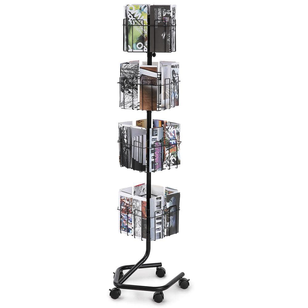 VEVOR Magazine Display Stand, 4-Tier Brochure Display Rack, 32-Pockets ...