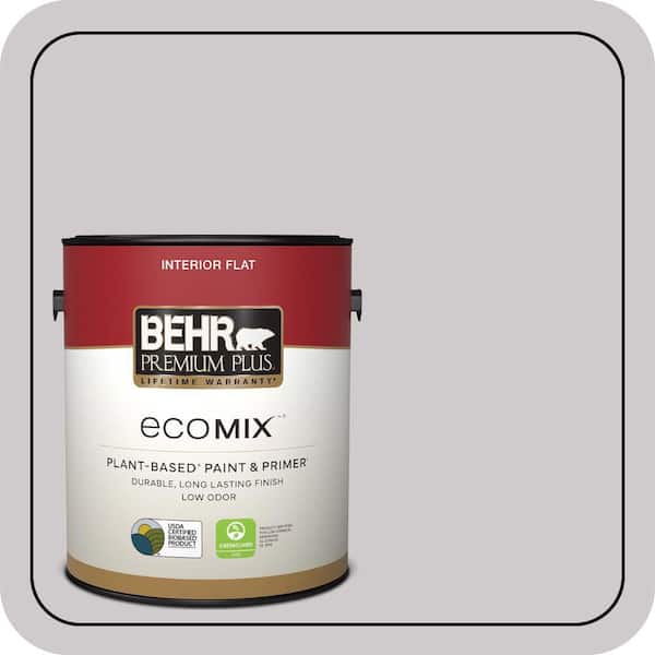 BEHR PREMIUM PLUS 1 gal. #MQ3-28 Rock Crystal Flat EcoMix Plant-Based ...