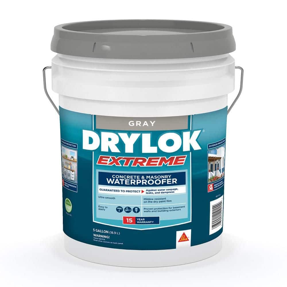 DRYLOK Extreme 5 Gal. Gray Flat Latex Interior/Exterior Basement ...