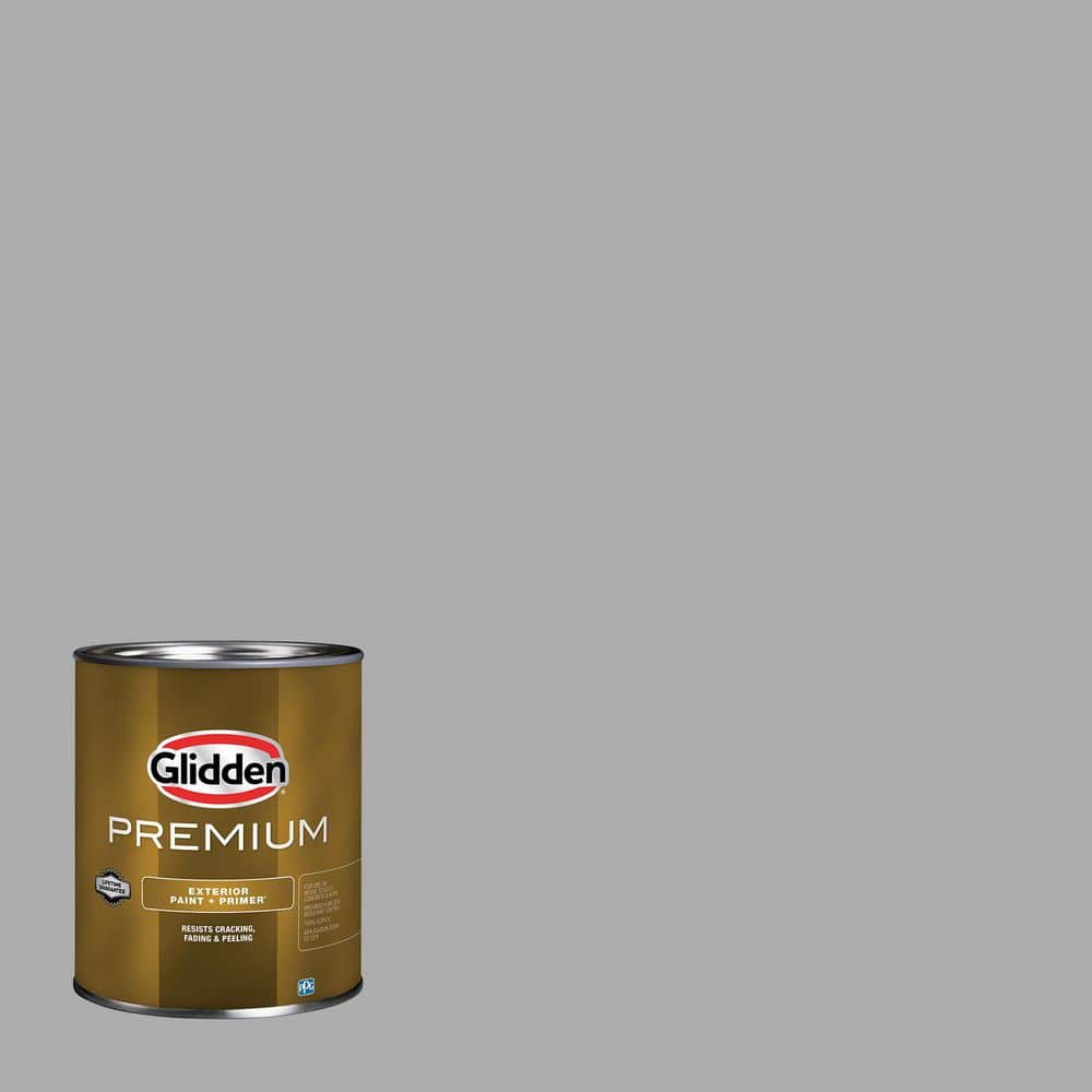 Glidden Premium 1 qt. Flagstone PPG1001-4 Flat Exterior Latex Paint ...