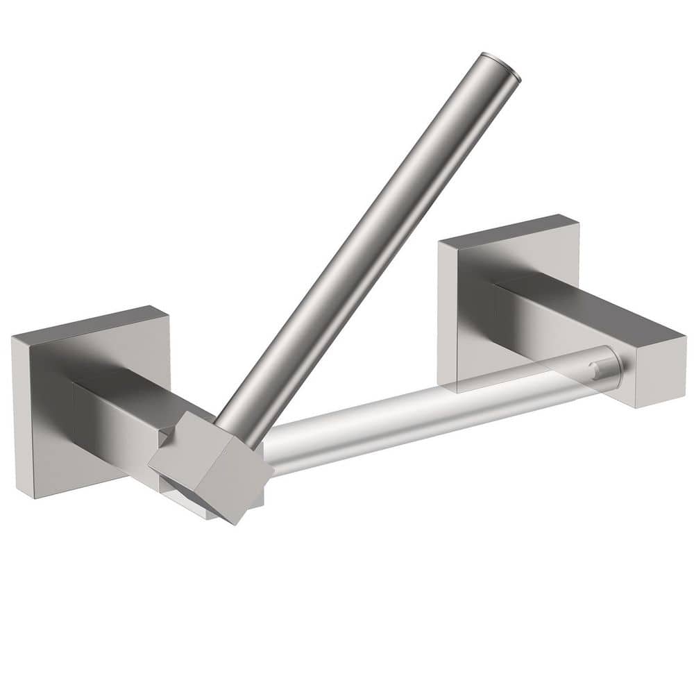 BWE Wall Mounted Toilet Paper Holder Double Post Pivoting Square Tissue ...