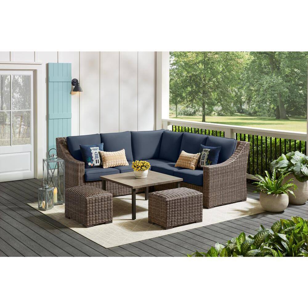 Reviews for Hampton Bay Rock Cliff 6-Piece Brown Wicker Outdoor Patio ...