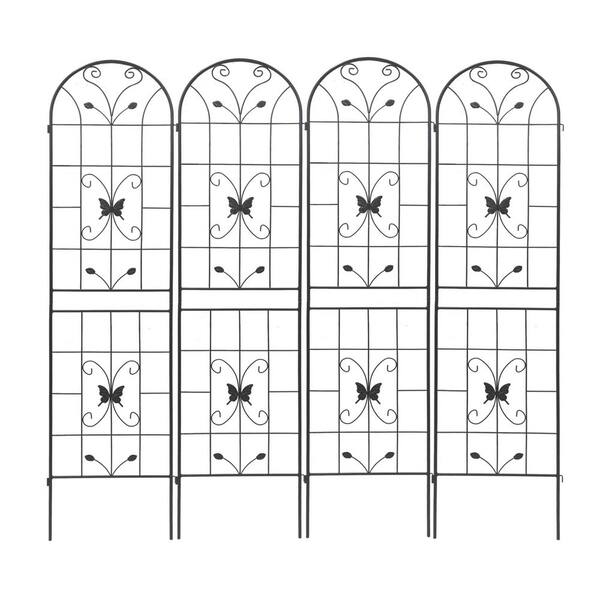 Runesay 86 .7 in. H Iron 4-Pack Metal Garden Trellis Rustproof Trellis ...