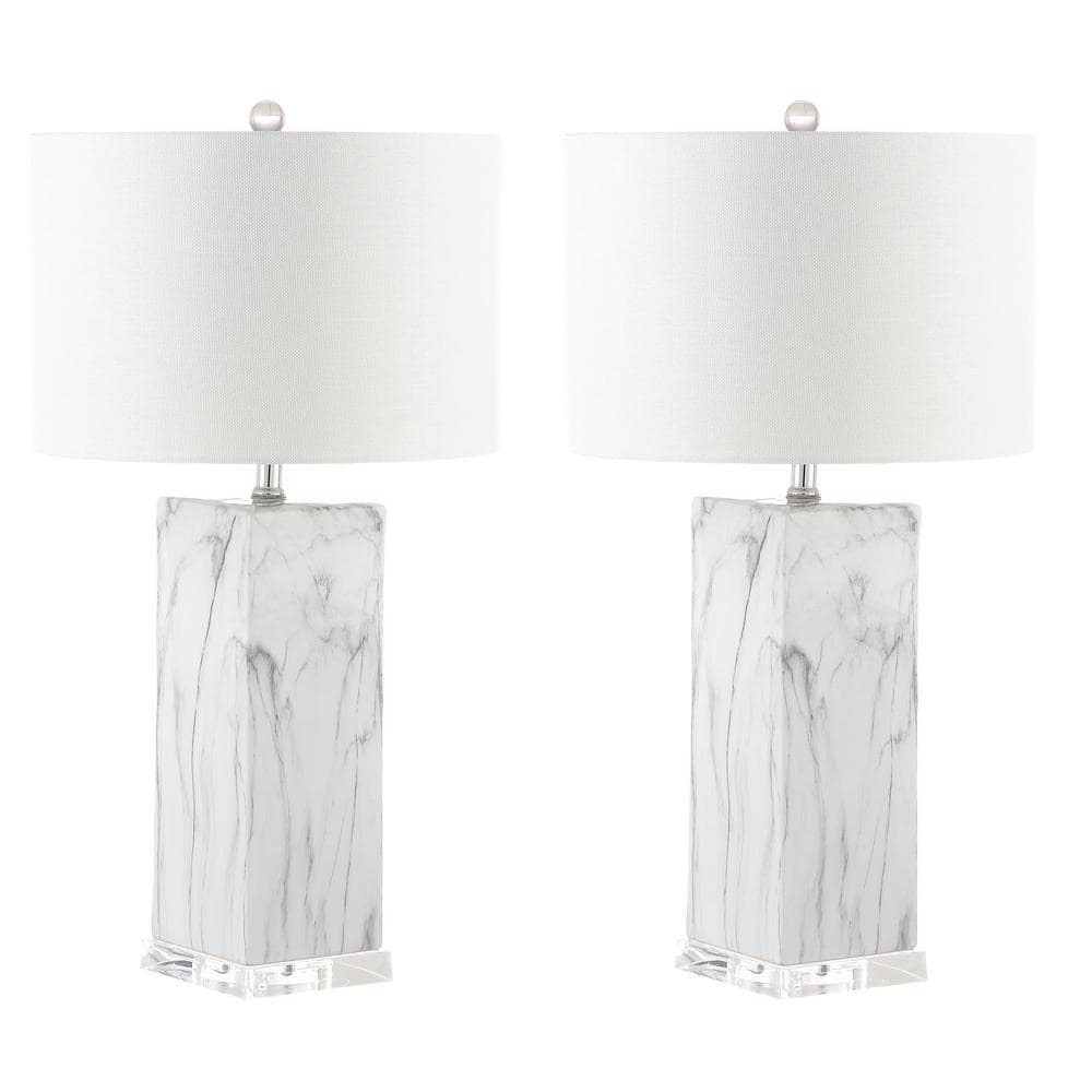 SAFAVIEH Olympia 29 in. Black/White Marble Table Lamp with SAFAVIEH Olympia 29 in. Black/White Marble Table Lamp with