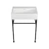 Logmey 24 in. Ceramic White Single Bowl Console Sink Basin and Legs ...