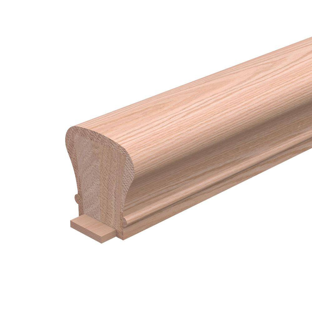 EVERMARK Stair Parts 6010 12 ft. Unfinished Red Oak Plowed Handrail ...