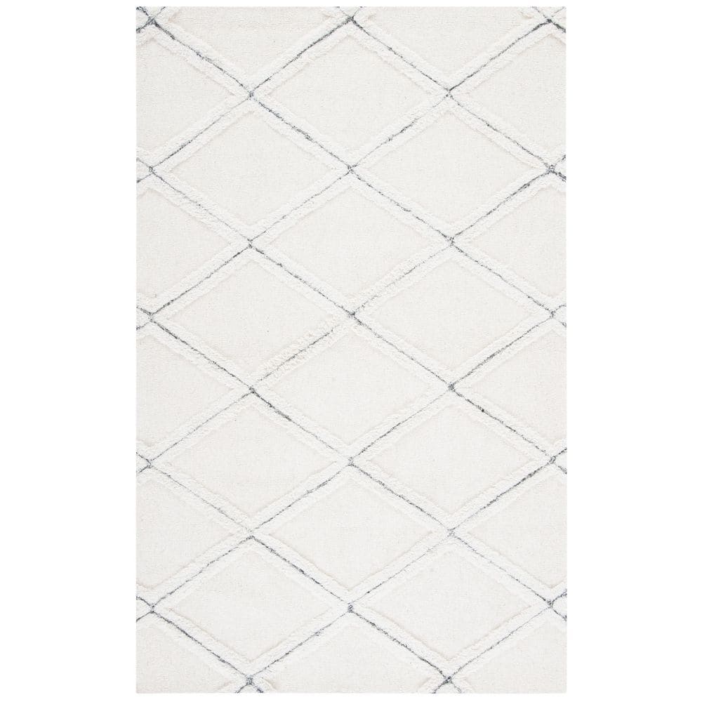SAFAVIEH Casablanca 5 ft. x 8 ft. Ivory Diamond High-Low Area Rug ...