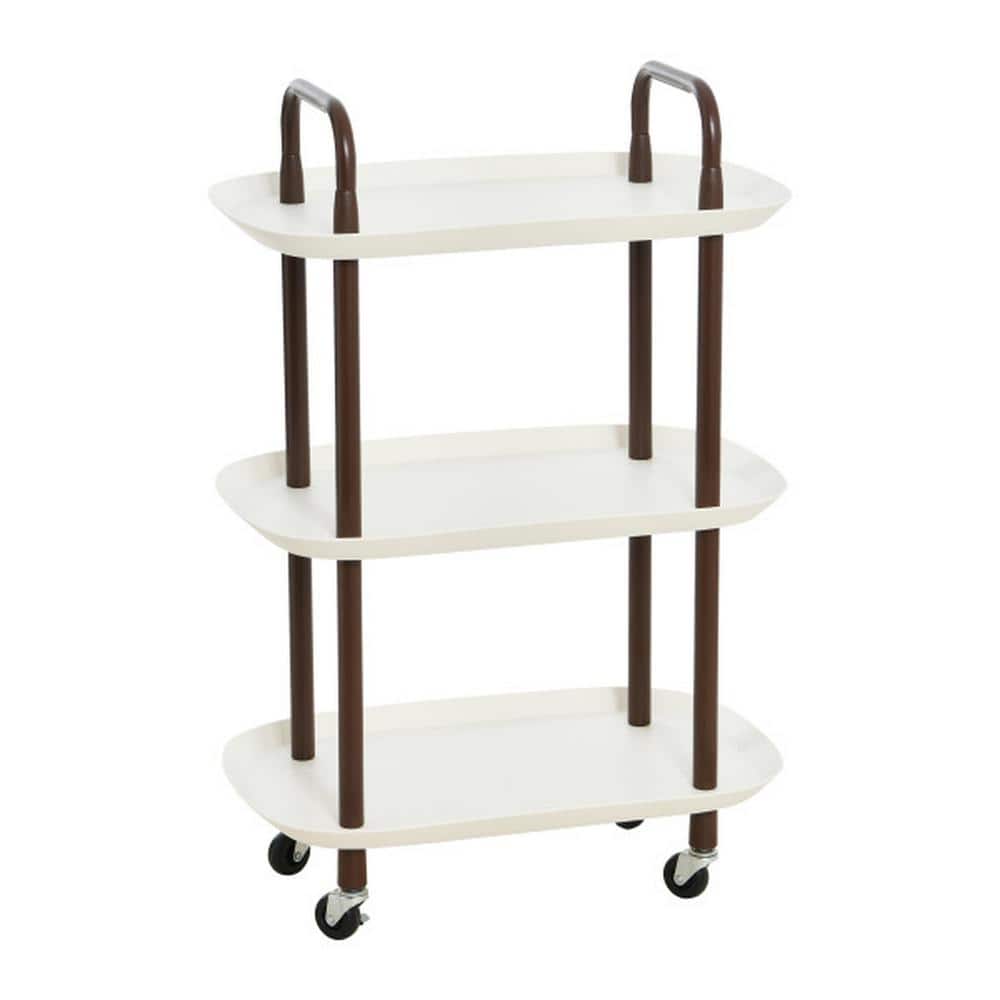 Storied Home Modern Plastic and Metal 3-Tier Trolley with 4-Locking ...