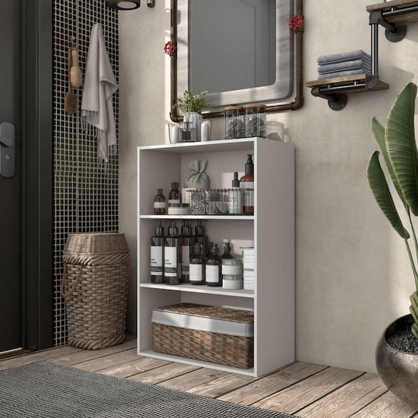 Furniture of America Quincy 35.27 in. Tall Stackable Greige Engineered ...