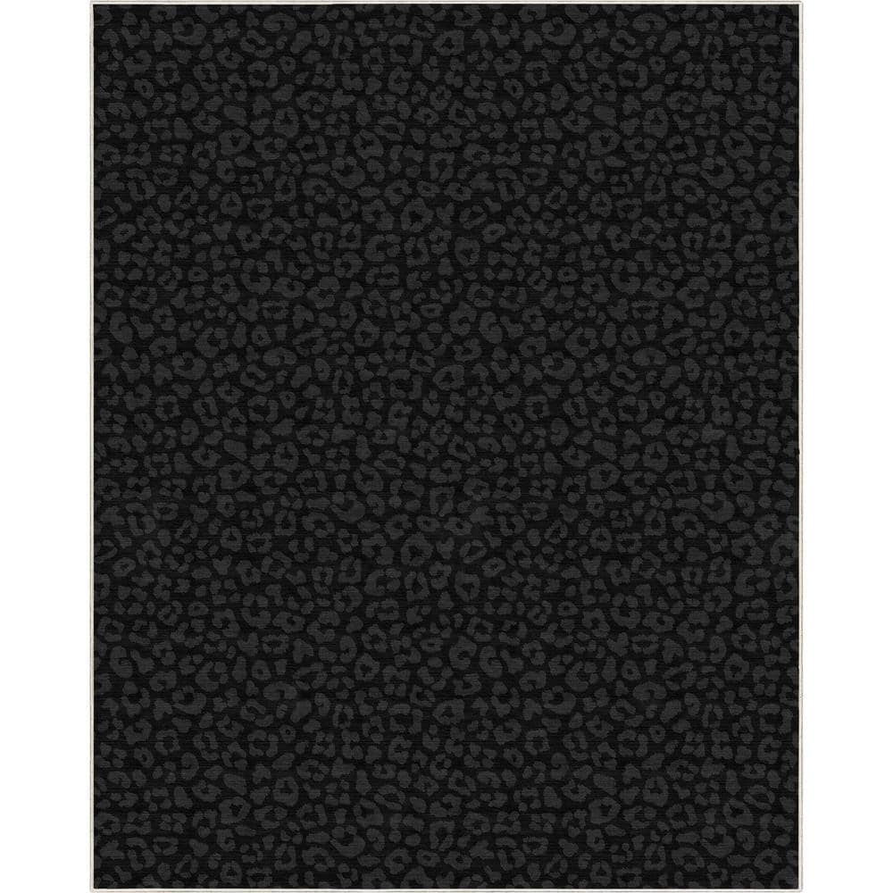 Well Woven Black 5 ft. x 7 ft. Animal Prints Leopard Contemporary ...