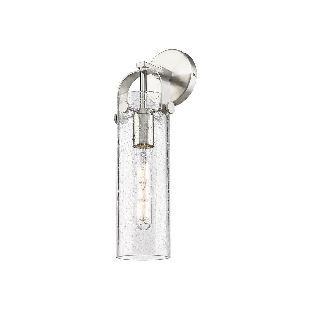 Innovations Pilaster 1-Light Satin Nickel Wall Sconce with Clear Glass ...