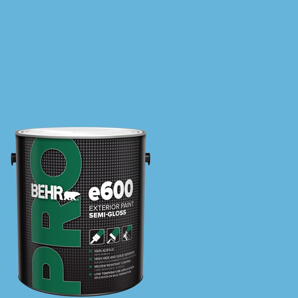BEHR PRO 1 gal. #540B-5 Riviera Blue Semi-Gloss Exterior Paint PR67001 ...