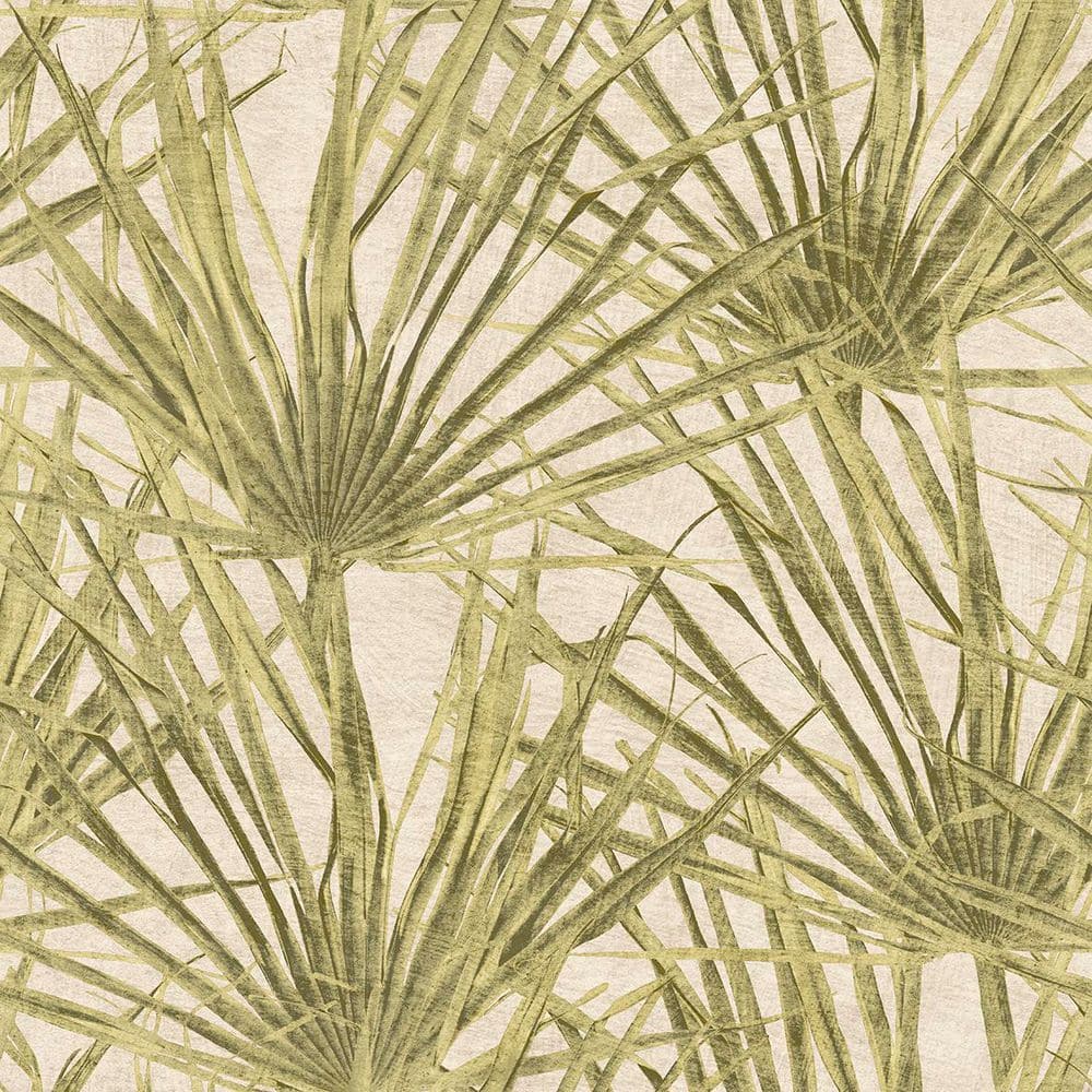 Veer Decor Palm Dusty Yellow Wallpaper Sample 8250-AF2-S - The Home Depot
