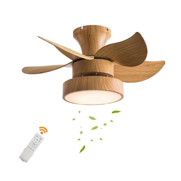 OUKANING 22.8 in. Integrated LED Indoor Brown Modern 6-Speed Ceiling ...
