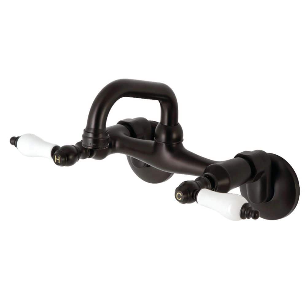 Kingston Brass Kingston Double Handle Wall Mount Bar Faucet in Oil ...