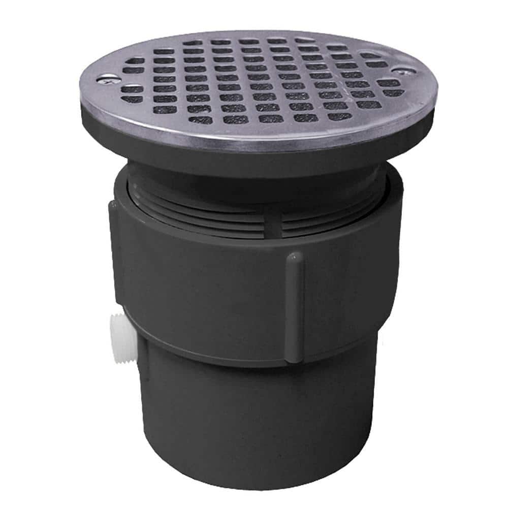 JONES STEPHENS 3 in. x 4 in. PVC Pipe Fit Drain Base with 3-1/2 in. IPS ...