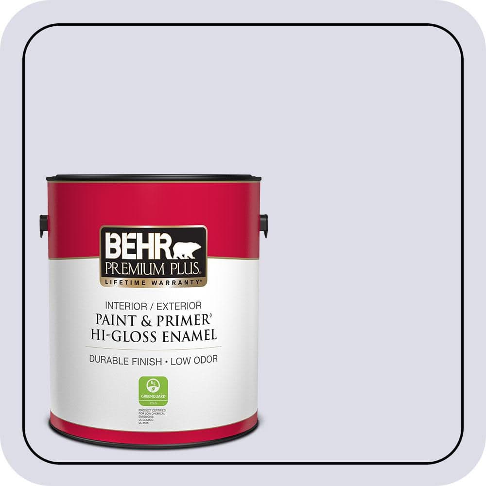 BEHR PREMIUM PLUS 1 gal. #640C-1 Hosta Flower Hi-Gloss Enamel Interior ...