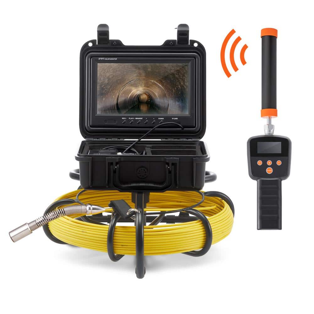 SKYSHALO Sewer Camera with 512Hz Locator, 165 ft. /50 m, 9 in. Pipeline ...
