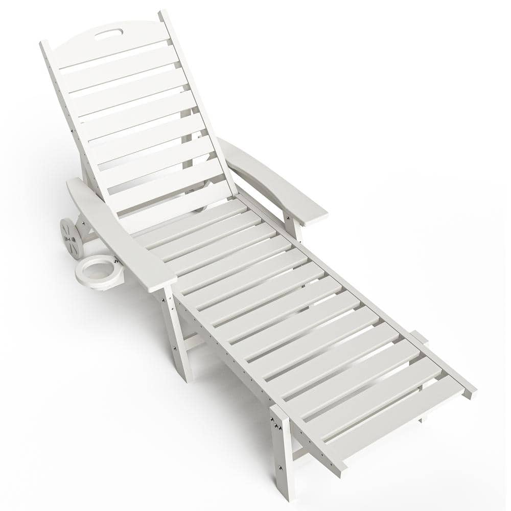 PamaPic HDPE Plastic Outdoor Patio Reclining Chaise Lounge Chair in ...