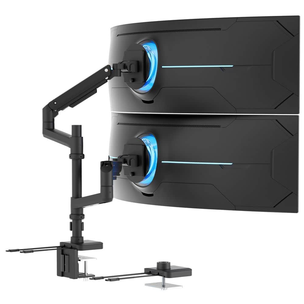 mount-it! Heavy-Duty Dual Stacking Monitor Mount with Pole and Gas ...