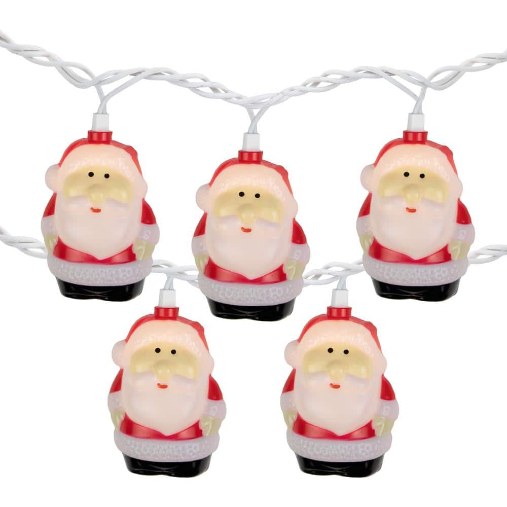 Northlight 10-Count Santa Claus Christmas Light Set 6 ft. Green Wire ...