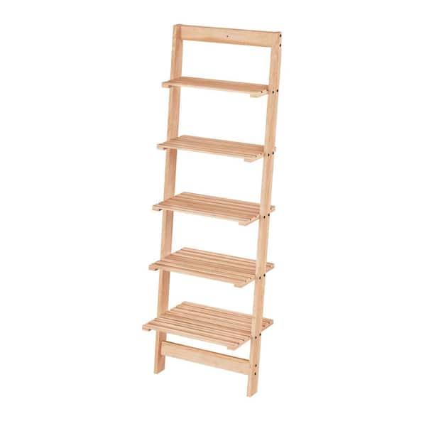 Blonde wood shelves store