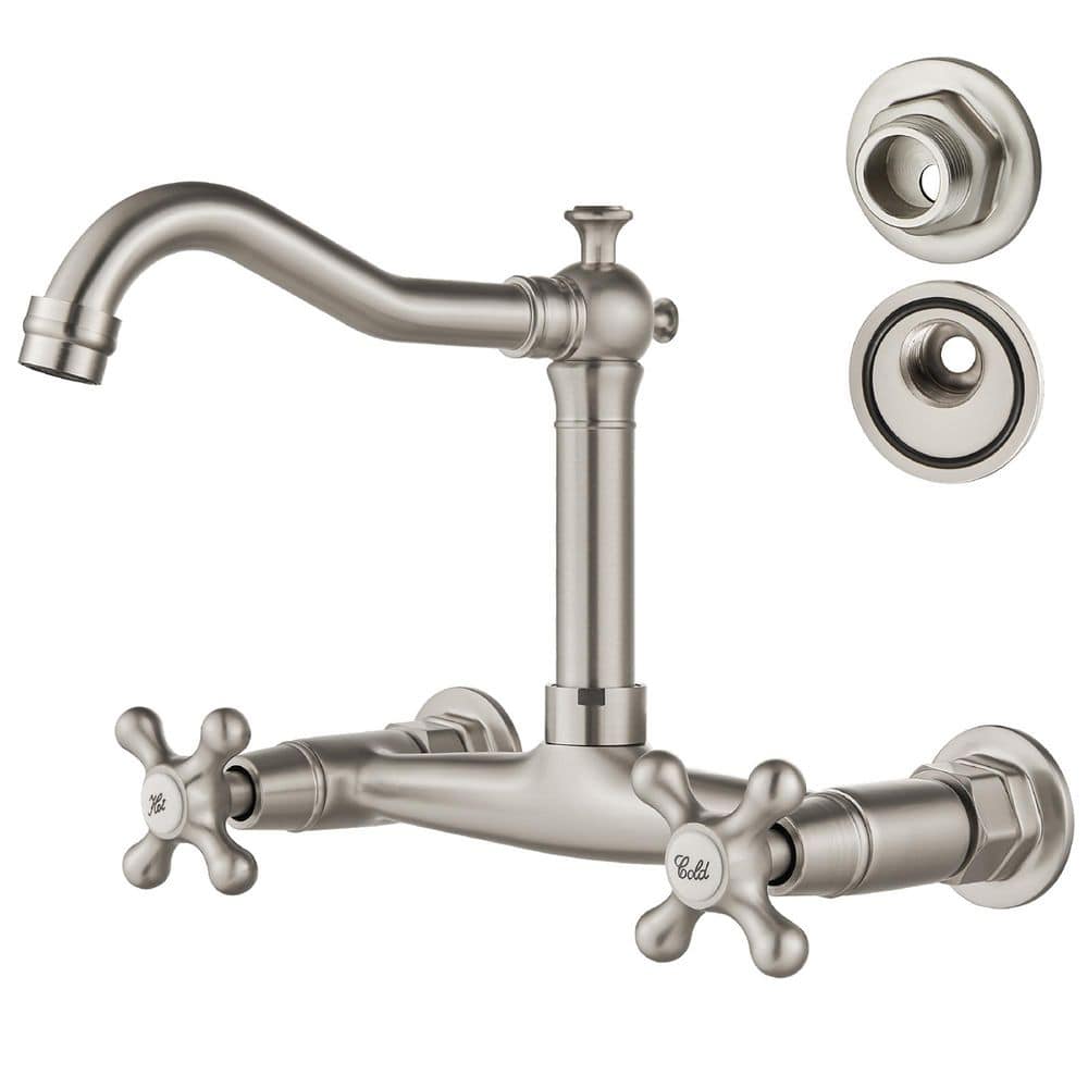 PICTURESQUE CENDU LLC Double Handle Wall Mount Standard Kitchen Faucet ...