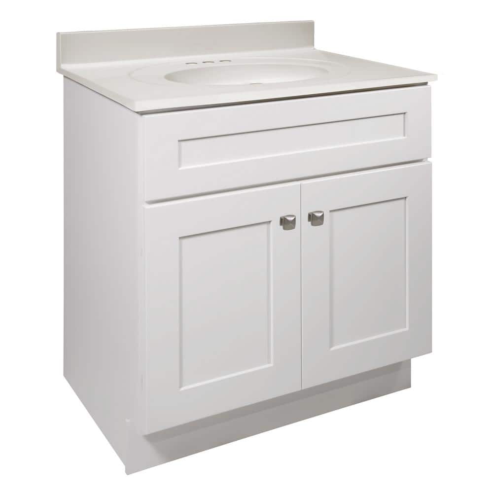 Design House 31 in. Brookings Vanity with White Cultured Marble Top in ...