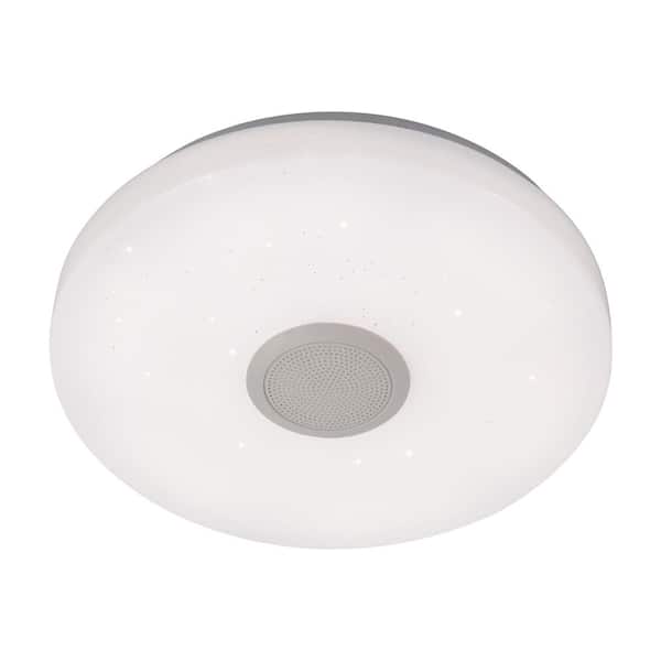 OUKANING 12.99 in. White Modern Flush Mount Selectable Integrated LED ...