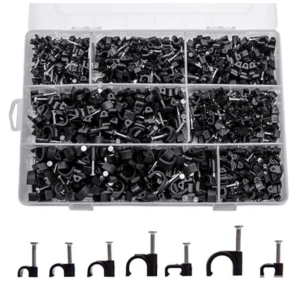 Yichuhaoxi Cable Organizer Clips Nail in Round Square Wire Management ...