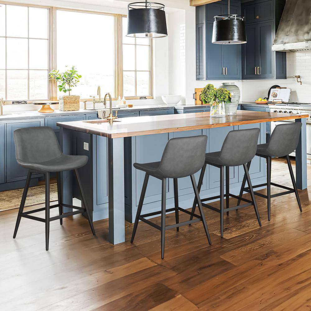 Reviews for cozyman Abraham 24 in. Dark Gray Metal Counter Height Bar ...