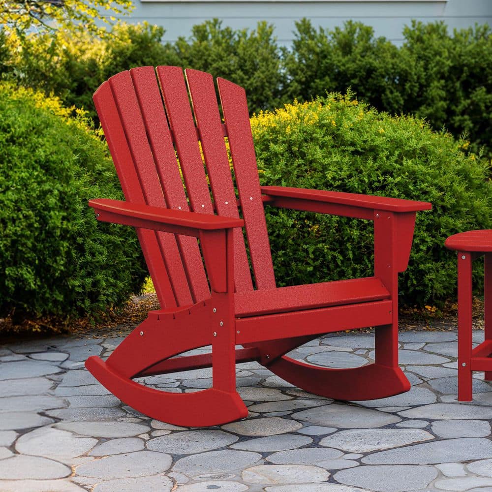 POLYWOOD Grant Park Plastic Patio Adirondack Outdoor Rocking Chair ...