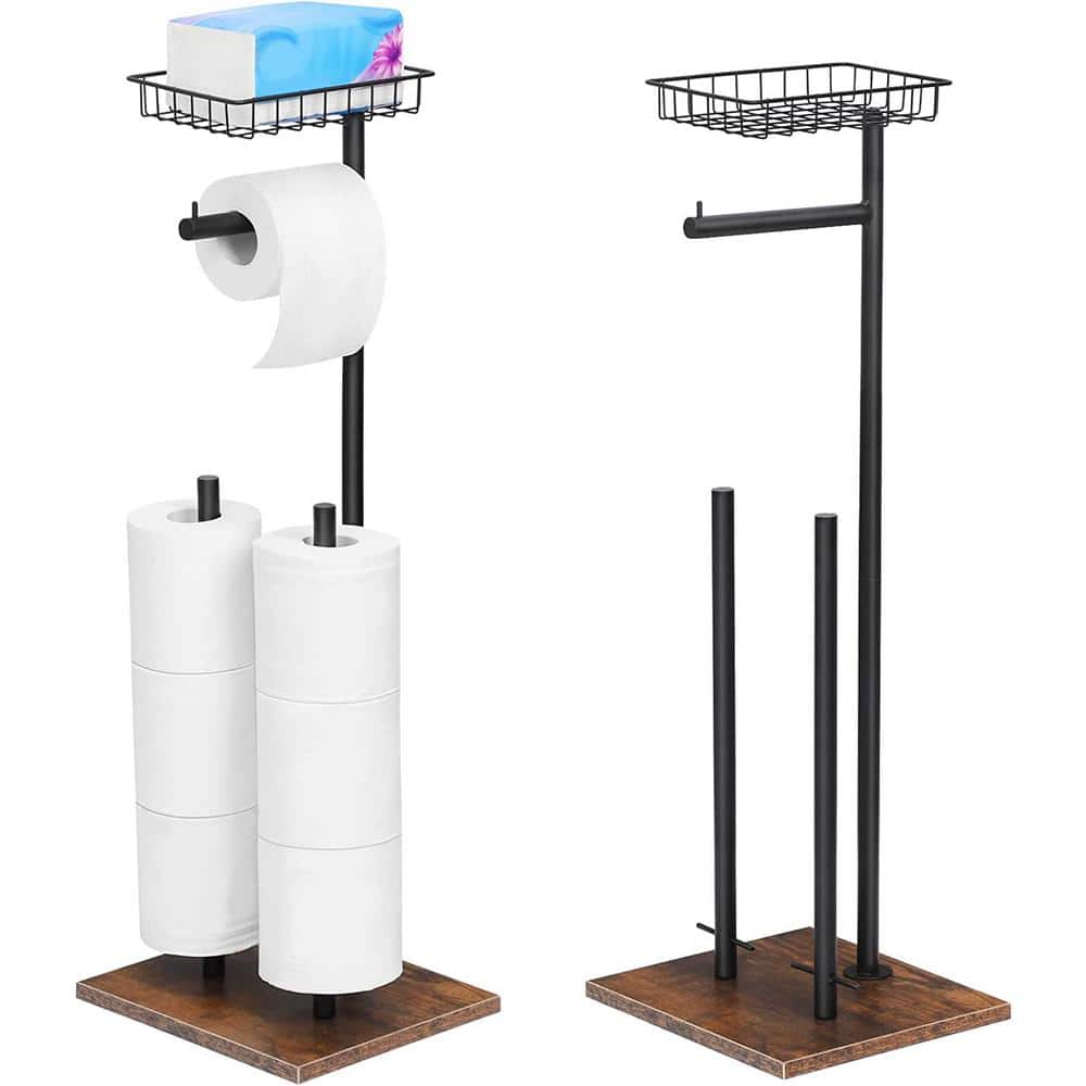 Oumilen Freestanding Toilet Paper Holder with Reserve Storage and Shelf ...