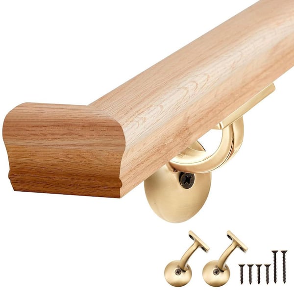 Have a question about 6 ft Red Oak Wood Handrail for Cable Railing ...