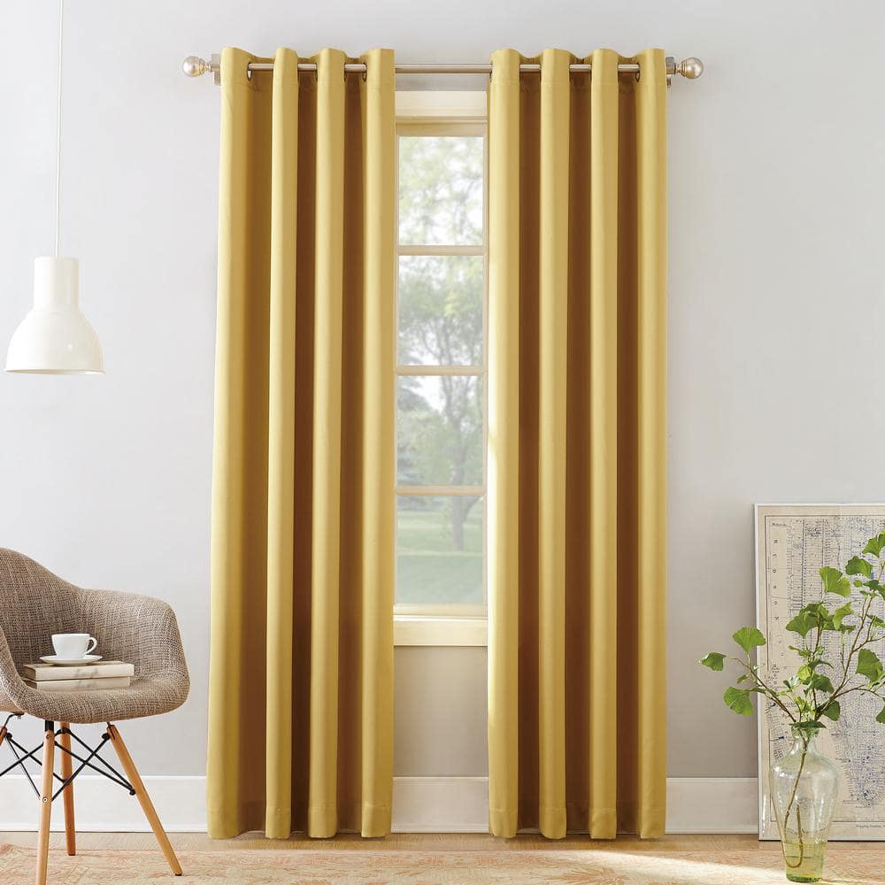 Sun Zero Gregory Flax Polyester 54 in. W x 54 in. L Grommet Room ...