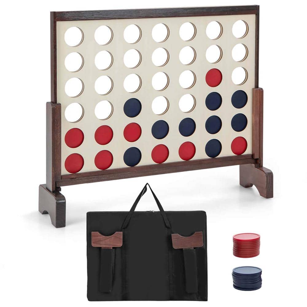 Costway 4-in-a-row Game Set with 42-Piece Chips and 600D Oxford Fabric ...