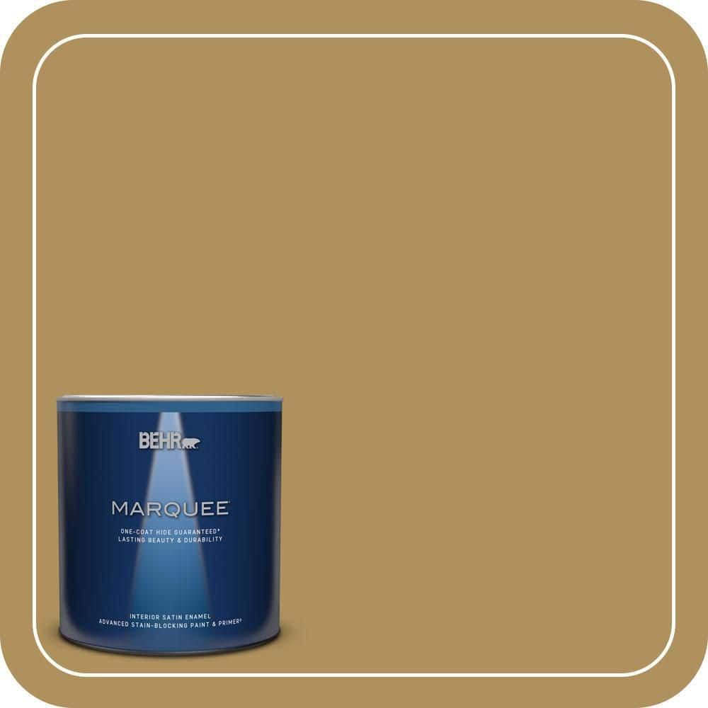 BEHR MARQUEE 1 qt. #S310-5 Brazilian Citrine Satin Enamel Interior ...