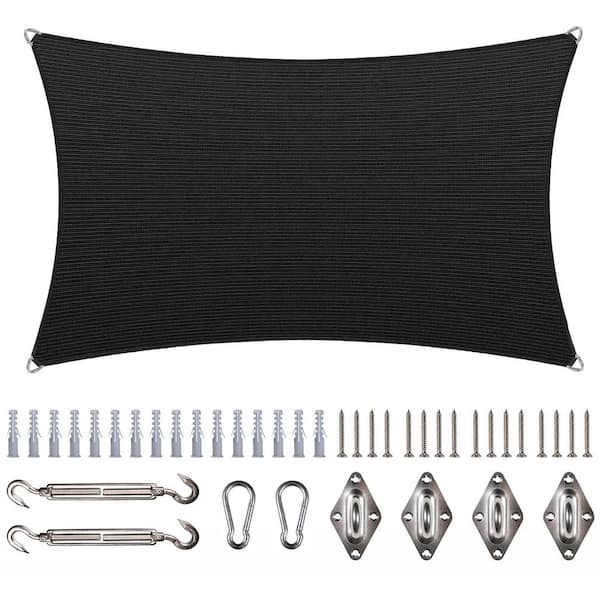 20 ft. x 22 ft. Rectangle Pro Ring Sun Shade Sail with Hardware Kit ...