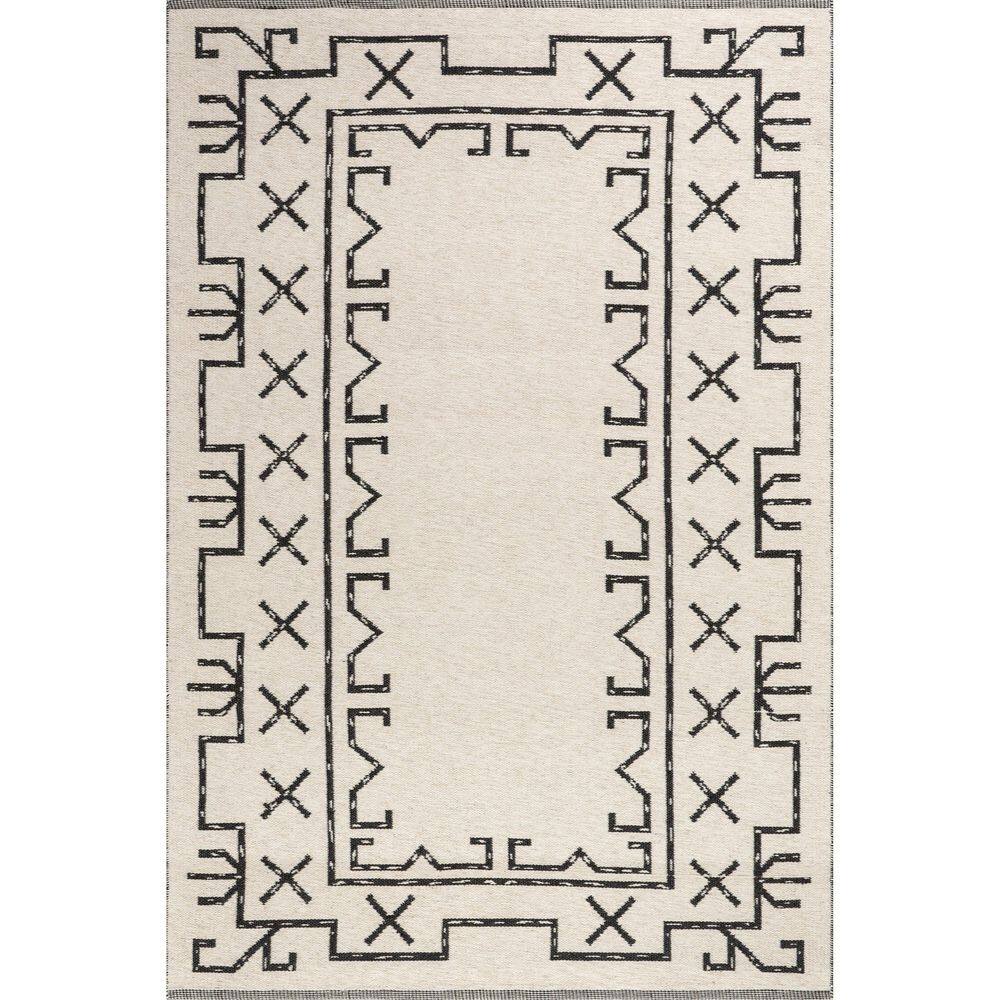 RUGS USA Kate and Kevin Love June Geometric Reversible Wool Ivory 8 ft ...