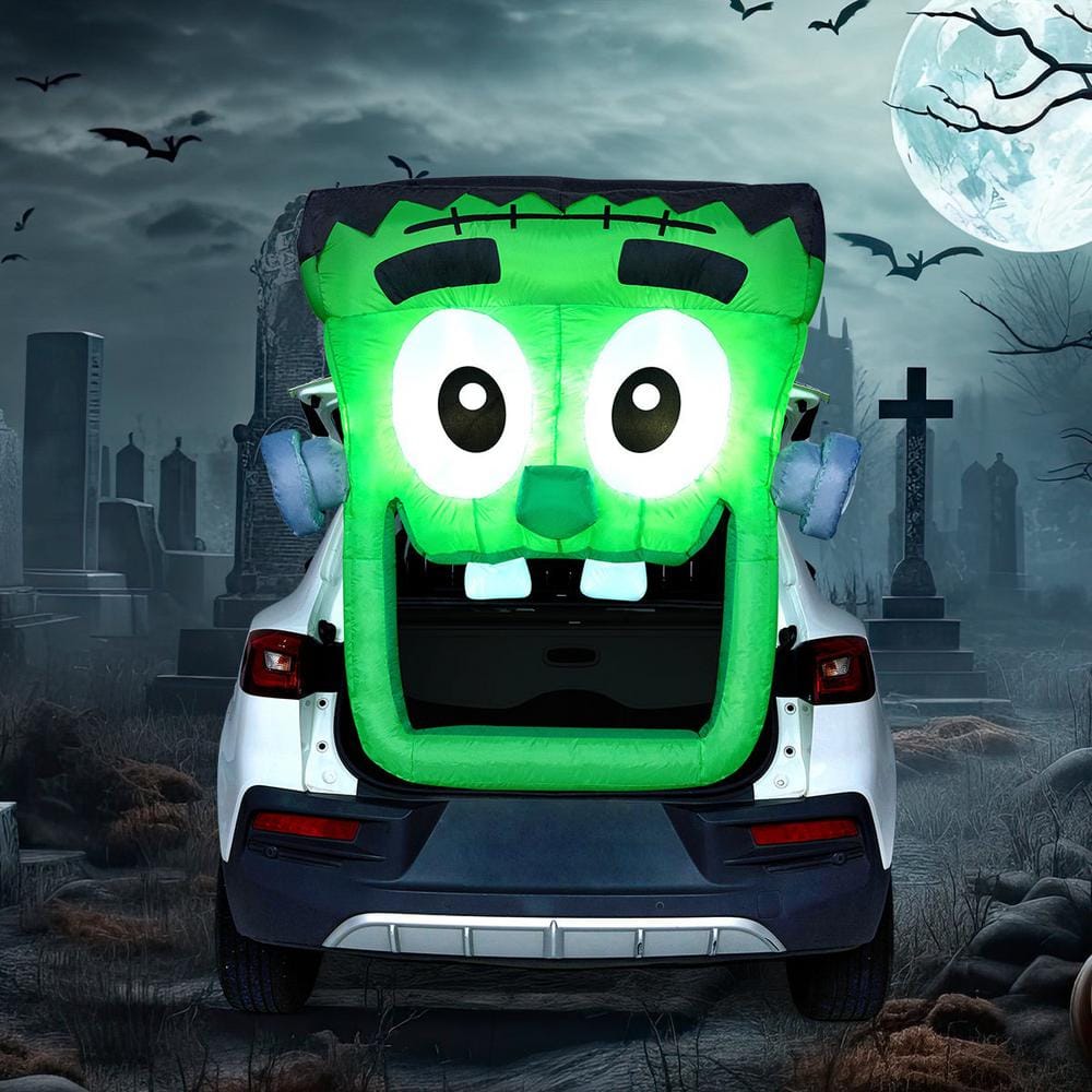 Joyfy 4.3 ft. Multi-Color Halloween Inflatable Zombie Made of Polyester ...