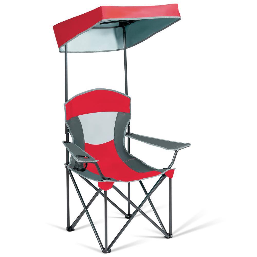 Costway Red Steel Camping Canopy Chair-OP70570RE - The Home Depot