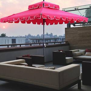 DestinationGear 7 ft. Aluminum Push-Up Beach Drape Patio Umbrella in ...