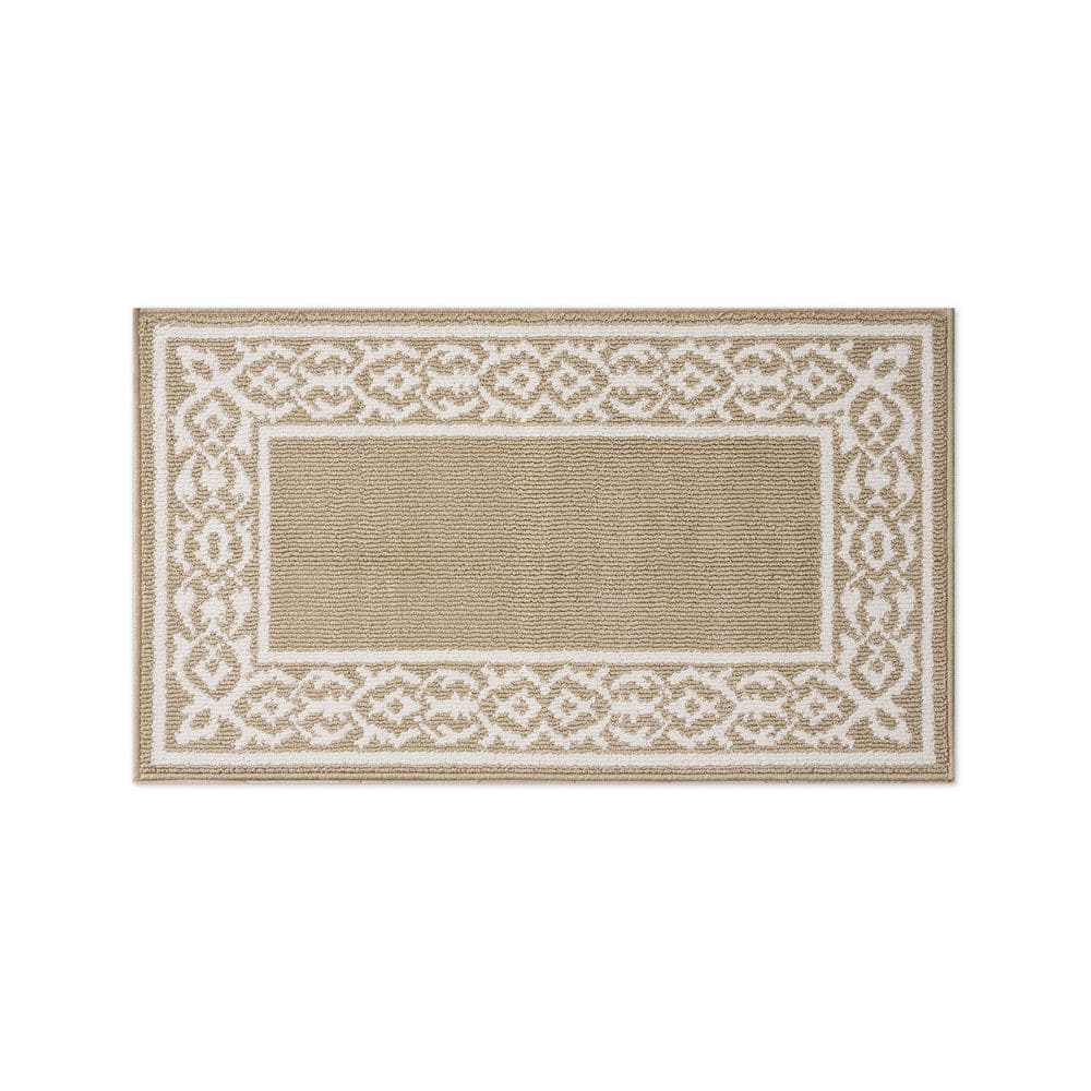 Laura Ashley Lorreta 2-Tone Berber/Ivory 2 ft. x 4 ft. Tufted Border ...