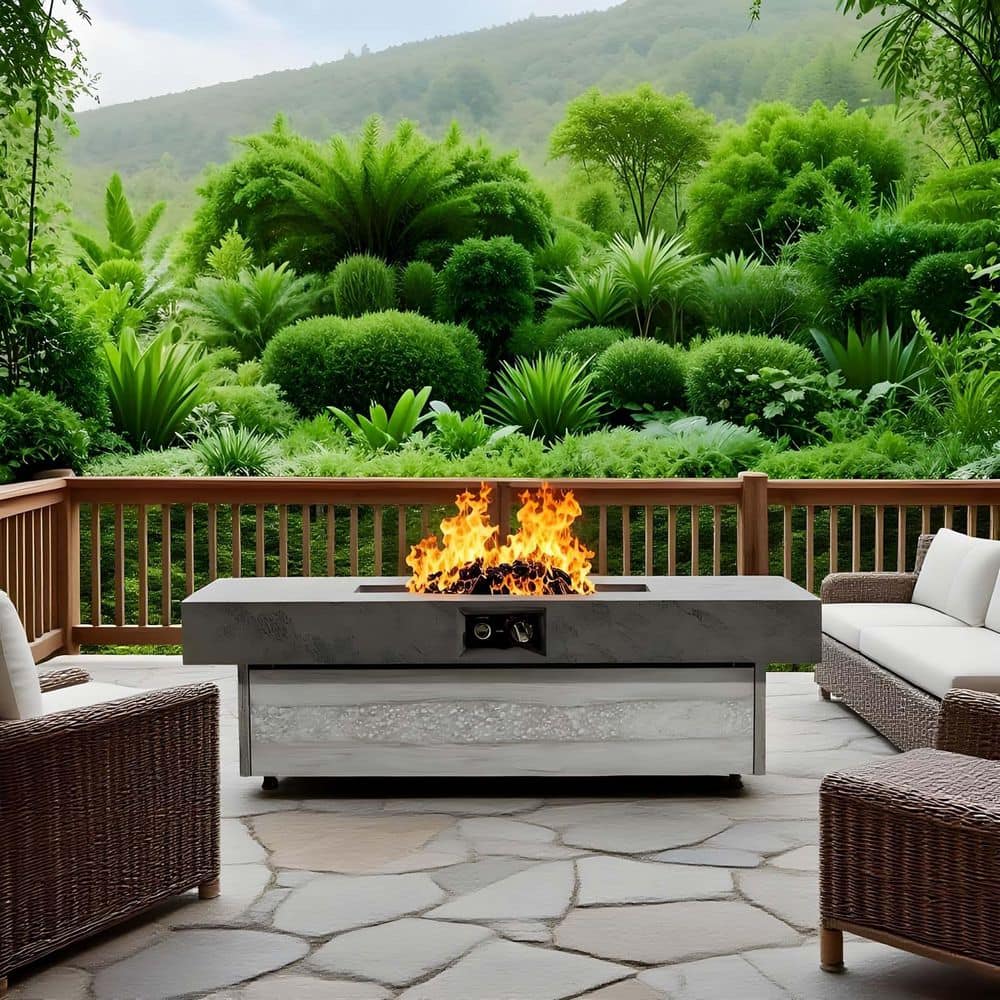 Outdoor Propane Fire Pit Table, 48 x 24 in. 50000 BTU Propane Fire Pits ...