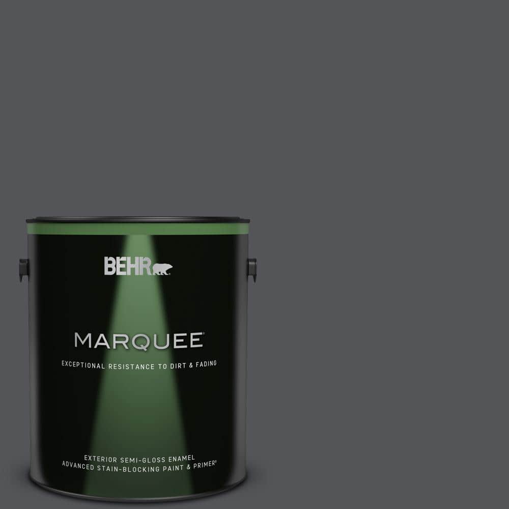 BEHR MARQUEE 1 gal. #N510-6 Orion Gray Semi-Gloss Enamel Exterior Paint ...